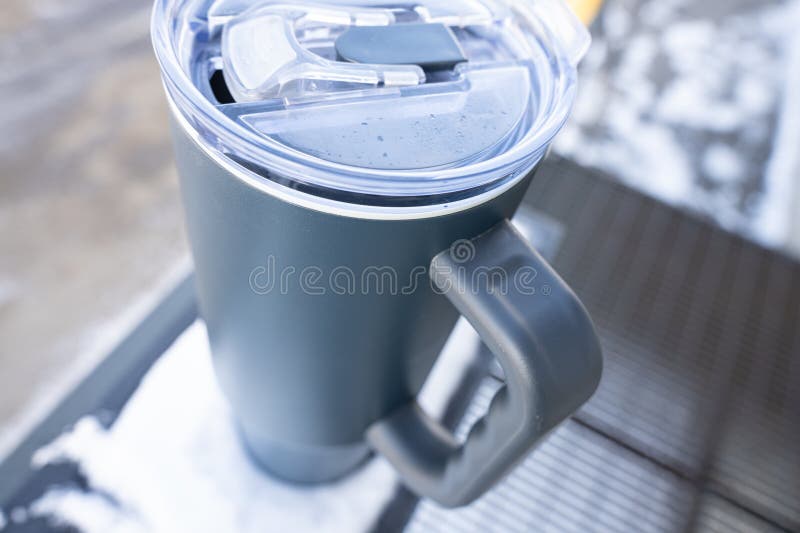 Flask Mug Outside during Hike in Winter Stock Photo - Image of travel ...