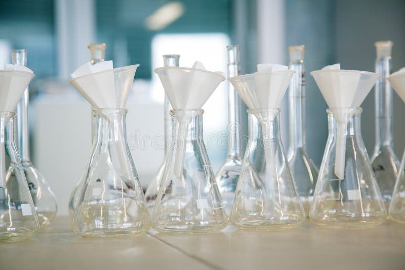 Flask in a Pharmacology Laboratory Stock Image - Image of holding ...