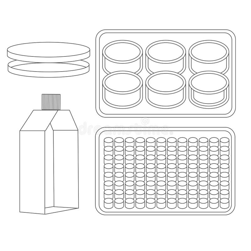 Flask and Plates for Cell Cultivating Stock Vector - Illustration of ...