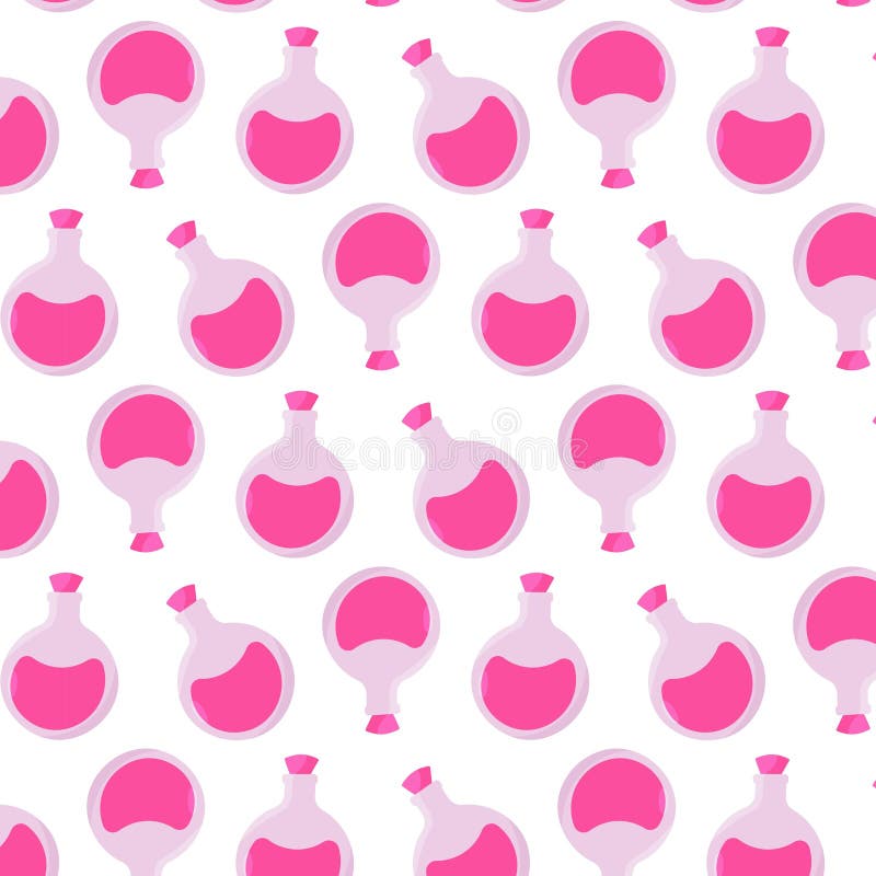 Flask Potion Perfume Jar Pink Pattern Textile Stock Vector ...