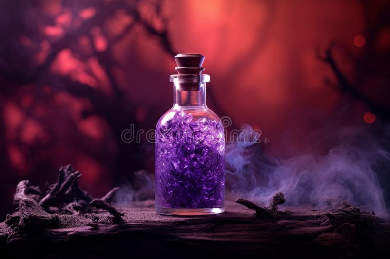 Flask Purple Smoke Bottle Test. Generate Ai Stock Illustration ...