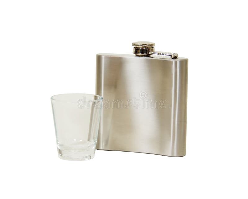 Flask and shot glass stock image. Image of carry, glass - 7686189