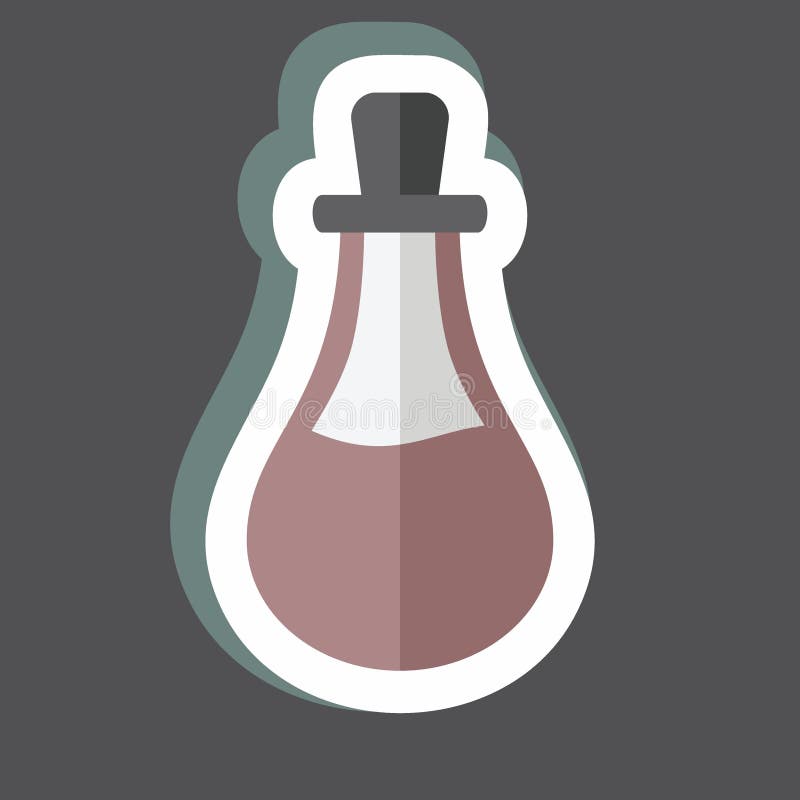 Flask Sticker in Trendy Isolated on Black Background Stock Illustration ...