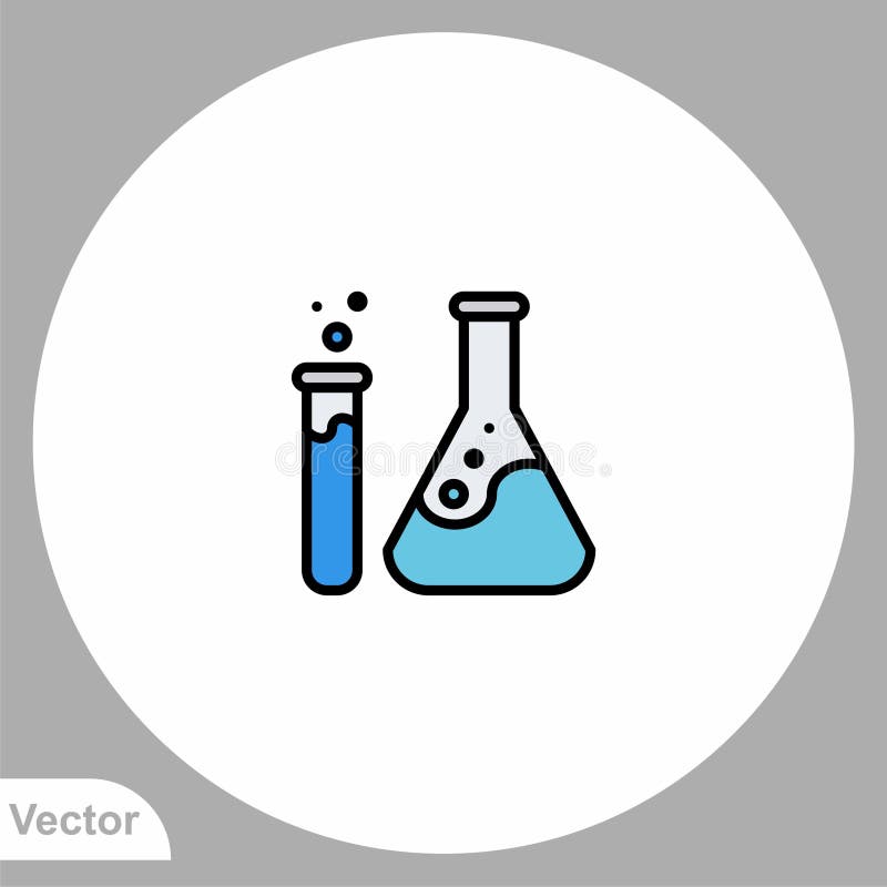Flask Vector Icon Sign Symbol Stock Vector - Illustration of atom ...