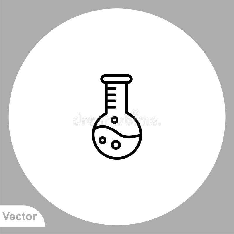 Flask Vector Icon Sign Symbol Stock Vector - Illustration of biology ...
