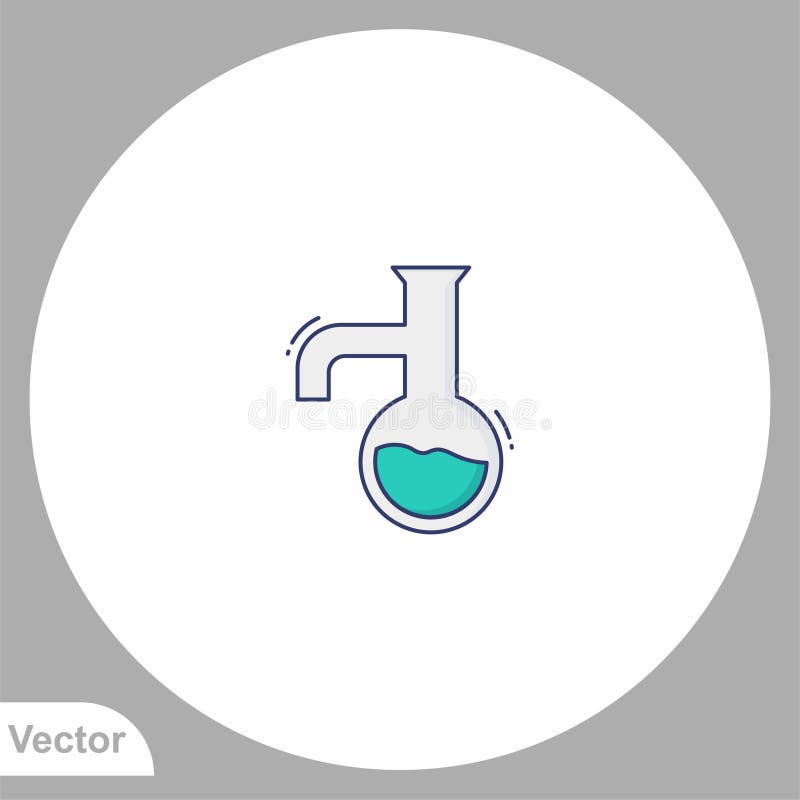 Flask Vector Icon Sign Symbol Stock Vector - Illustration of biology ...