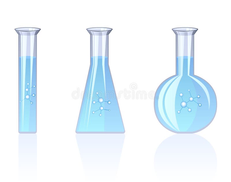 Laboratory Glassware Vector Illustration. Labeled Science Equipment Set ...