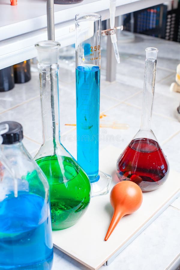 Flasks with Colorful Liquids Stock Image - Image of liquid, experiment ...