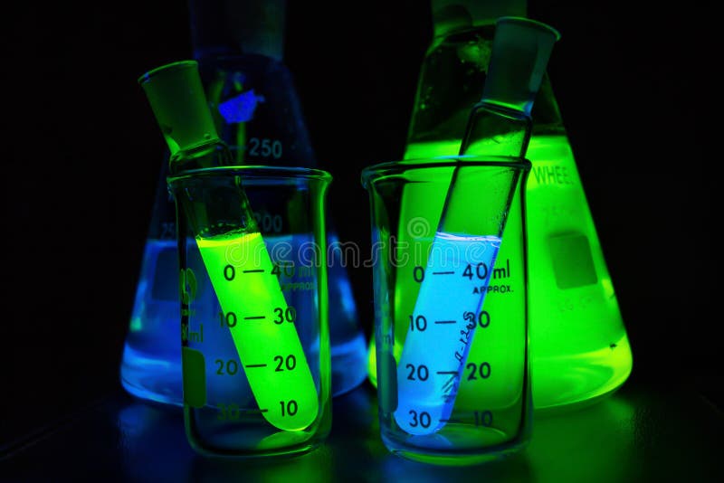 Fluorescent Flasks stock photo. Image of experiments, research - 1921262