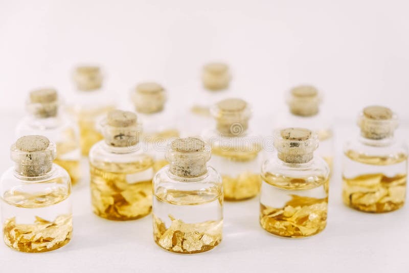 Gold flasks stock photo. Image of gold, drink, flasks - 132632770