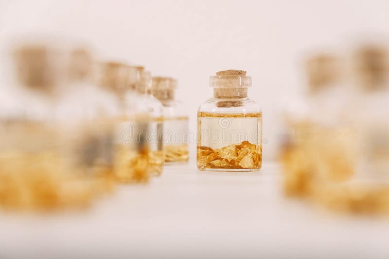 Gold flasks stock photo. Image of gold, drink, flasks - 132632770