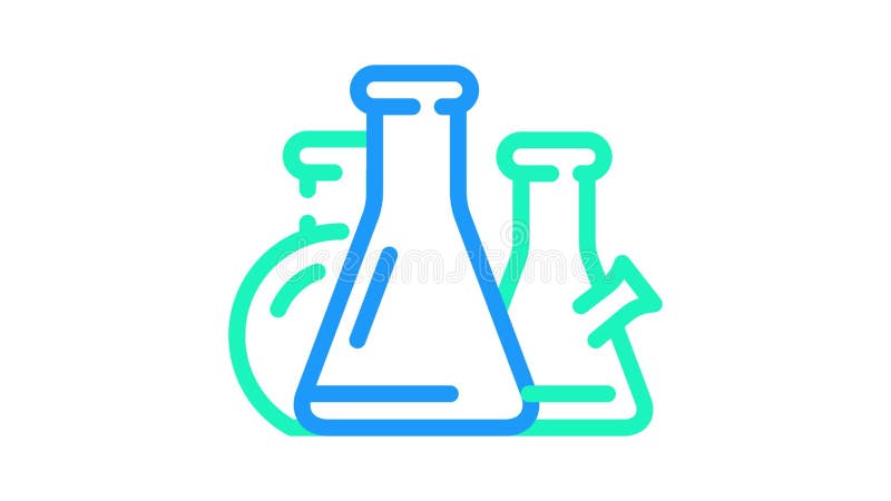 Flasks Lab Tools Color Icon Animation Stock Footage - Video of ...