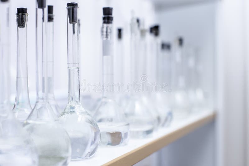 Flasks with Liquid Chemicals Stock Image - Image of transparent ...