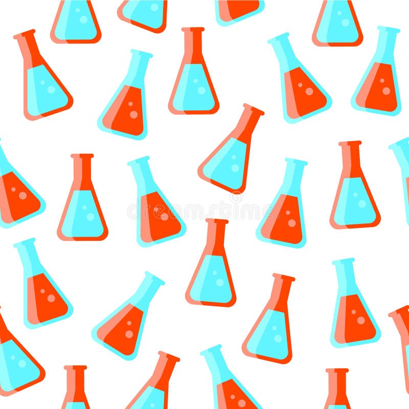 Flasks Set of Seamless Patterns Vector Illustration. Different ...