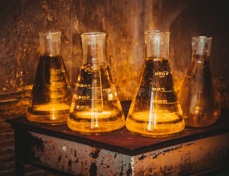 Flasks in the Test Laboratory Stock Image - Image of equipment, circle ...