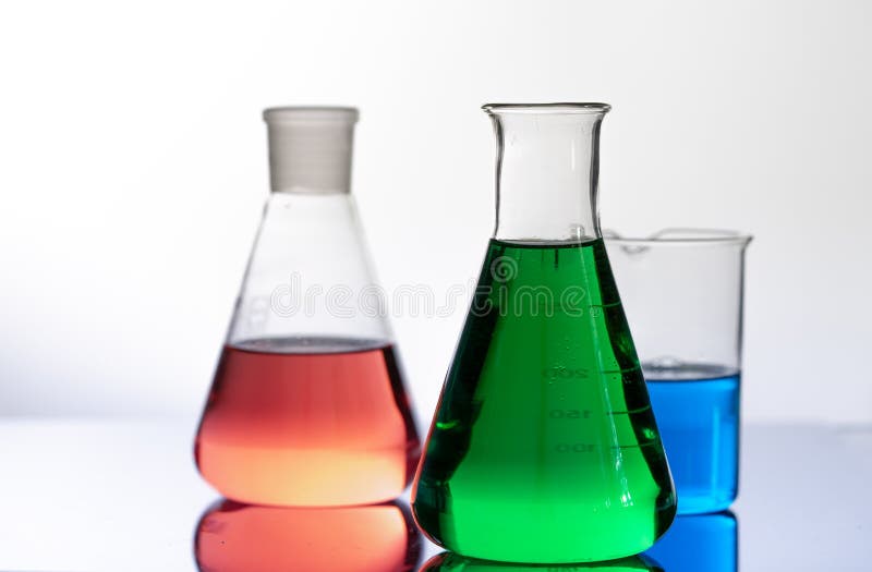 Flasks and Test Tubes in a Chemistry Lab Stock Photo - Image of flask ...