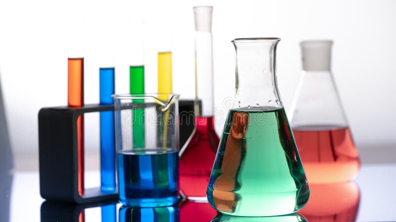 Flasks and Test Tubes in a Chemistry Lab Stock Photo - Image of ...
