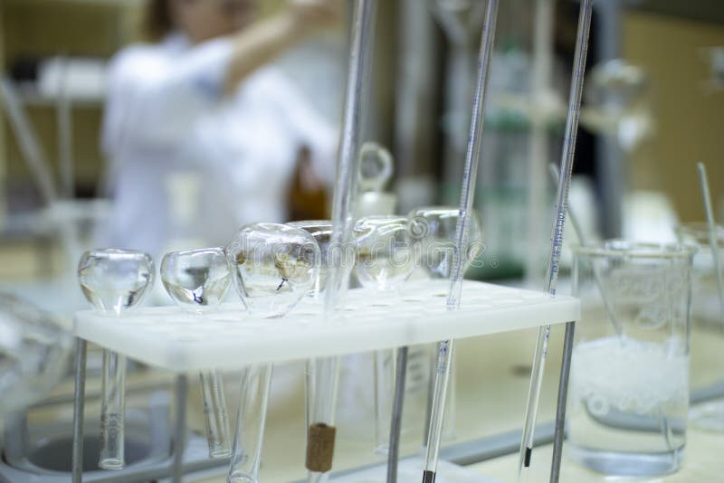 Flasks and Test Tubes in the Laboratory.Concepts of Scientific Research ...