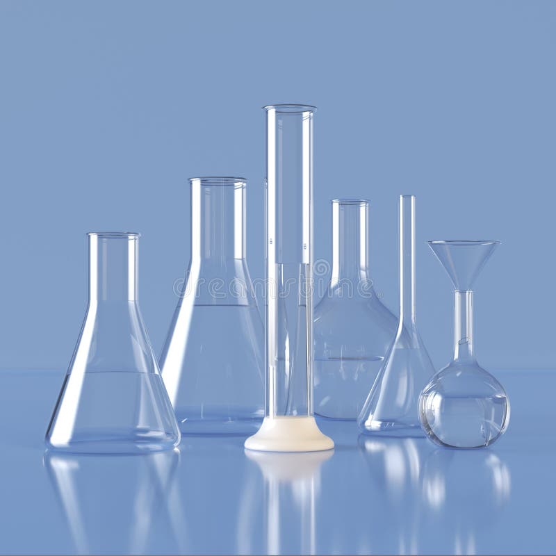Glass Products. Realistic Glass Chemical Containers with Liquid ...