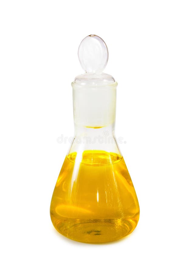 Flasks with a Yellow Liquid Stock Image - Image of discovery, isolated ...