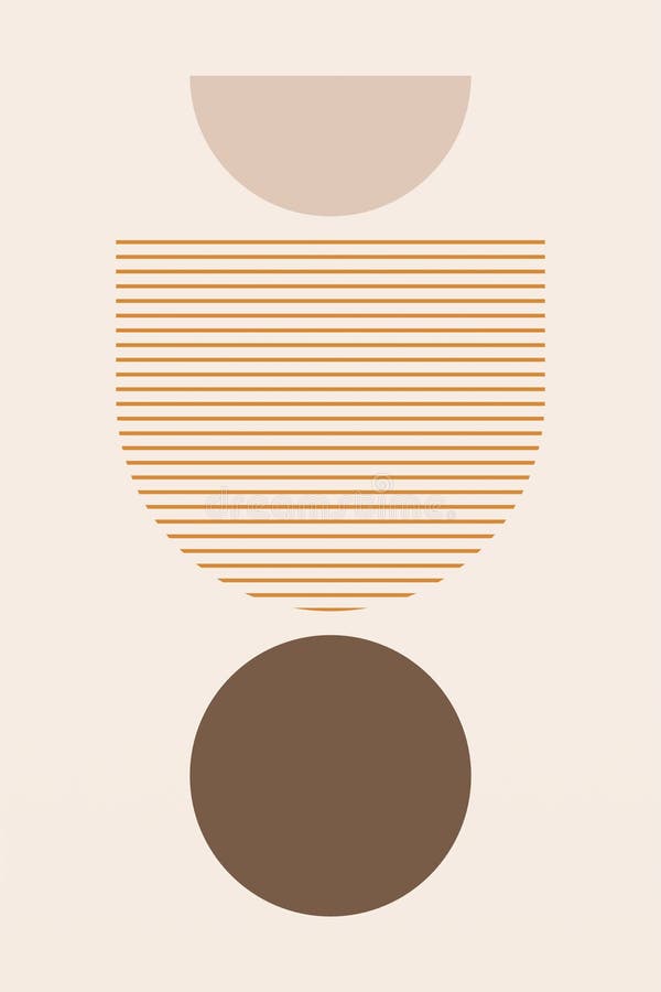 Flat Abstract Boho Geometric Background. Abstract Simple Line Boho Art ...