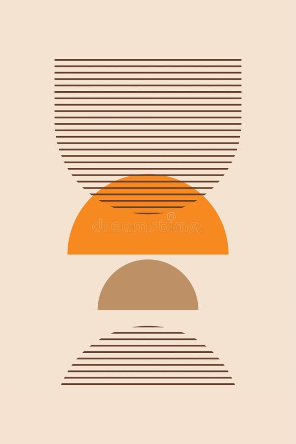 Flat Abstract Boho Geometric Background. Abstract Boho Art Poster Stock ...