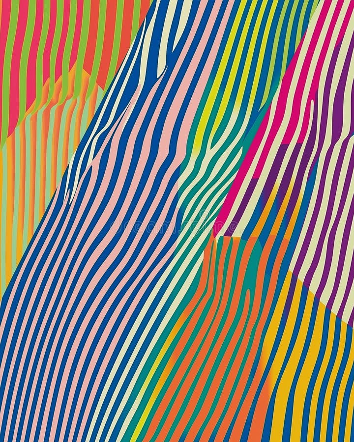 Colorful Geometric Wave Patterns with Abstract Motion and Visual Rhythm ...