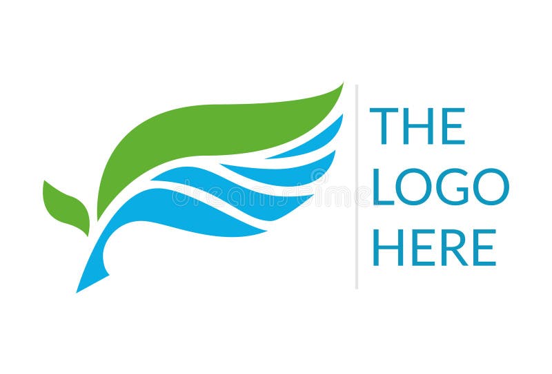 Abstract Green and Blue Leaf Organic Nature Concept Logo Design Stock ...