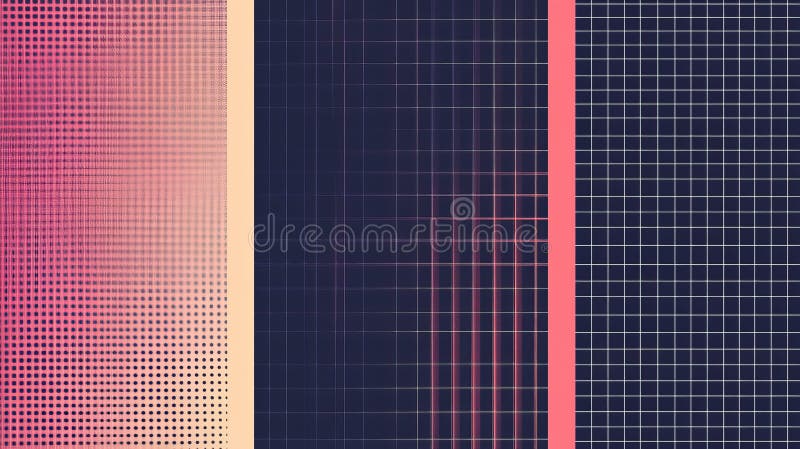 Flat Abstract Grid Patterns with Varying Densities in Minimalist Style ...
