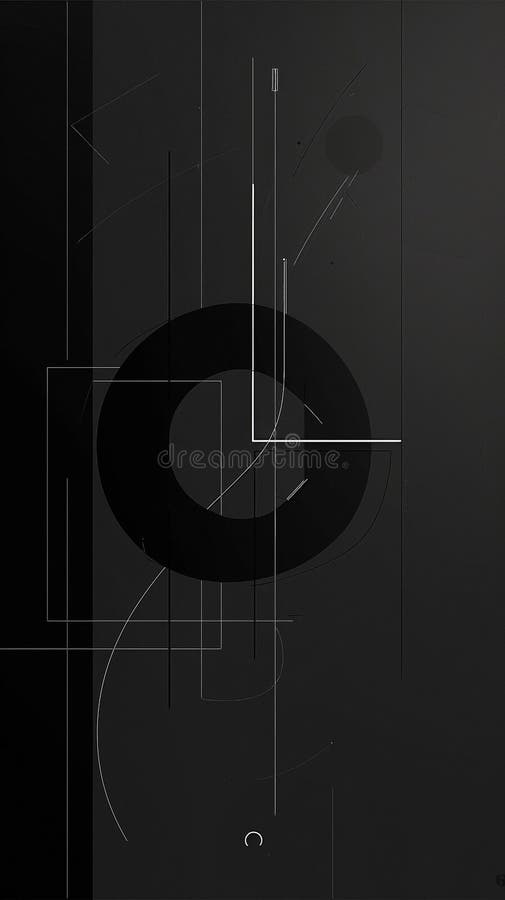 Flat Abstract Logo Design Technical Drawing with Dimensioning Lines ...