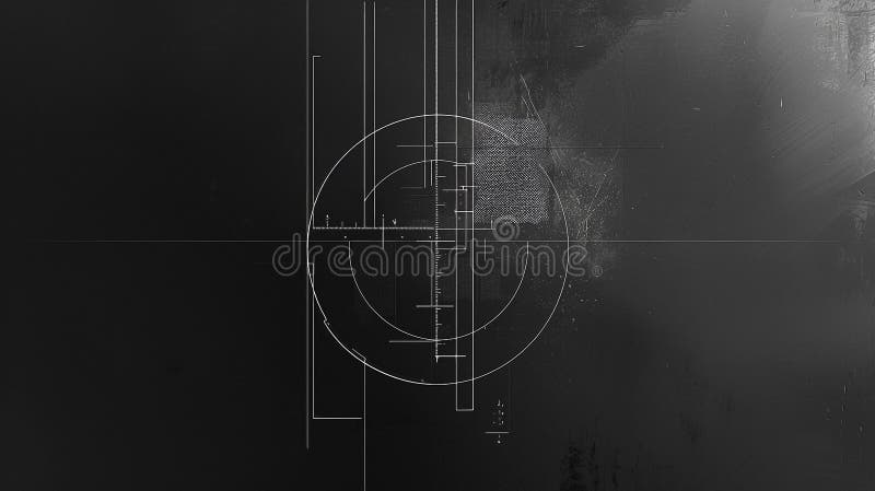 Flat Abstract Logo Design Technical Drawing with Dimensioning Lines ...