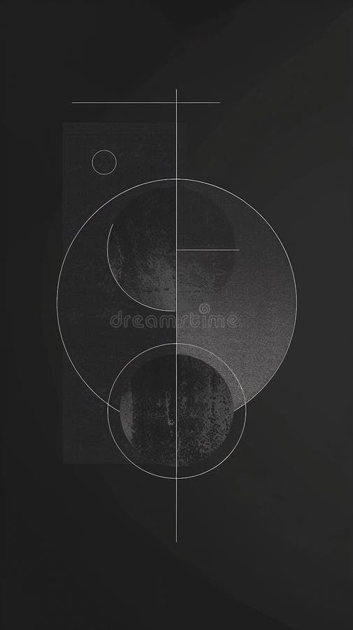 Flat Abstract Logo Design Technical Drawing with Dimensioning Lines ...