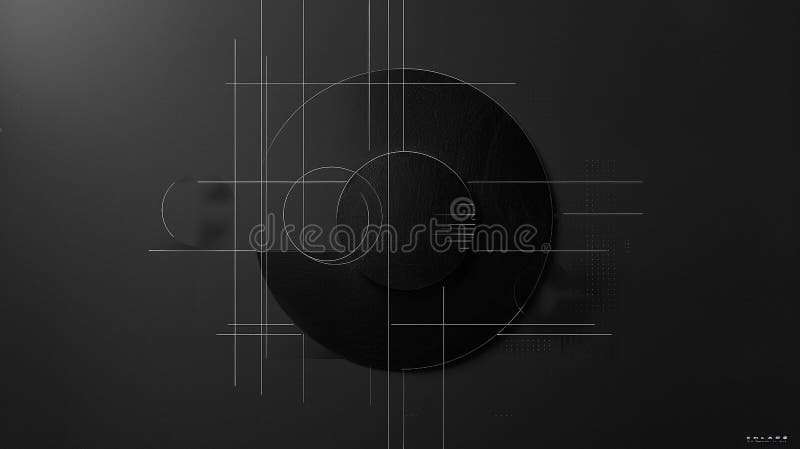 Flat Abstract Logo Design Technical Drawing with Dimensioning Lines ...