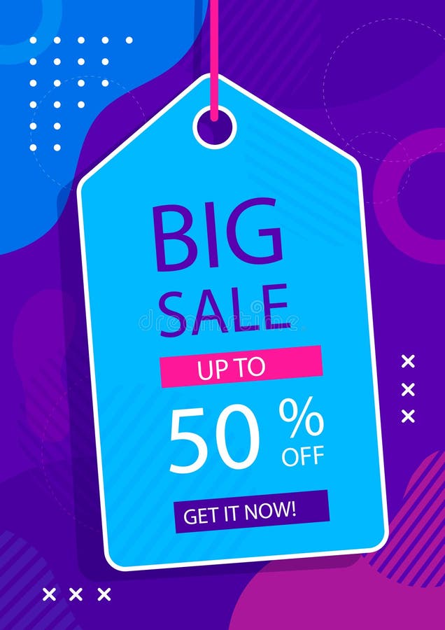 Flat Abstract Sales Poster Template Vector Illustration. Stock Vector ...