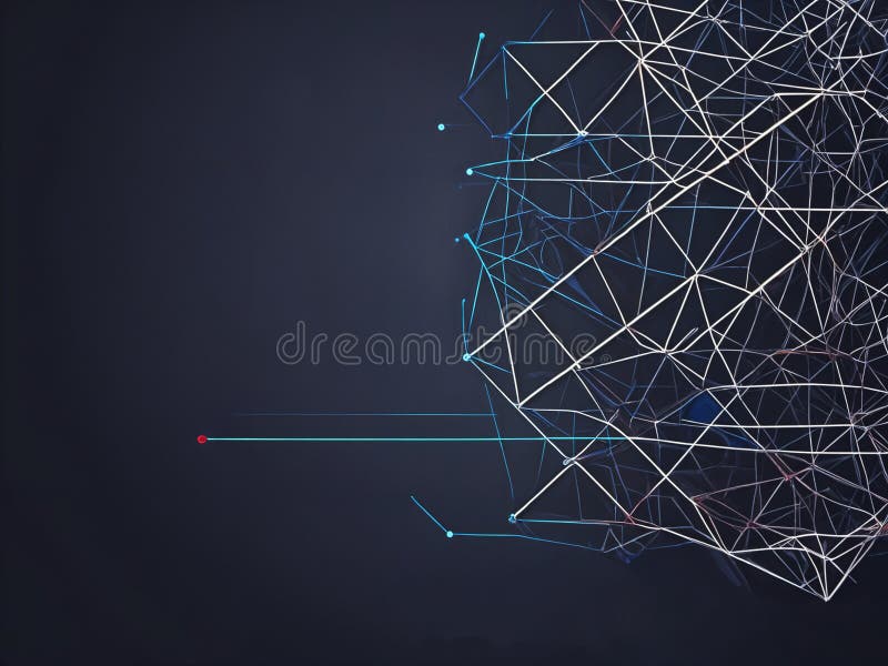 Flat Abstract Wireframe Background - Generated by Ai Stock Illustration ...