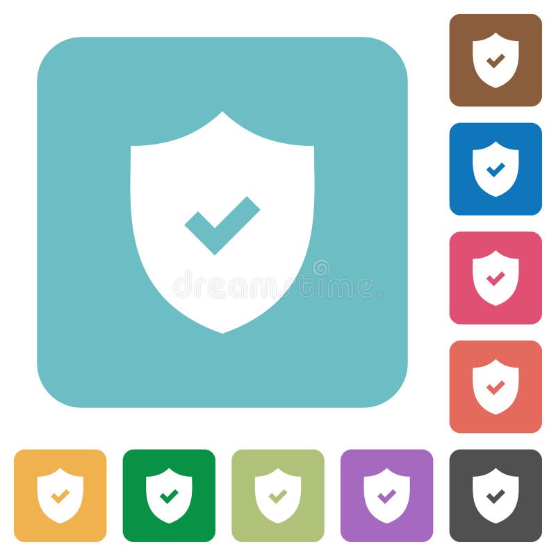 Active Security Outline Flat Icons with Outlines Stock Vector ...