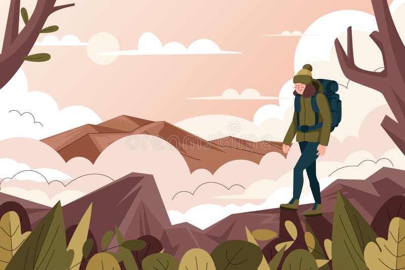 Flat Adventure Background Vector Illustration. Stock Vector ...