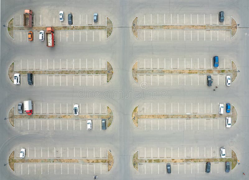 Flat Aerial Top View from Drone To Car Parking Stock Photo - Image of ...
