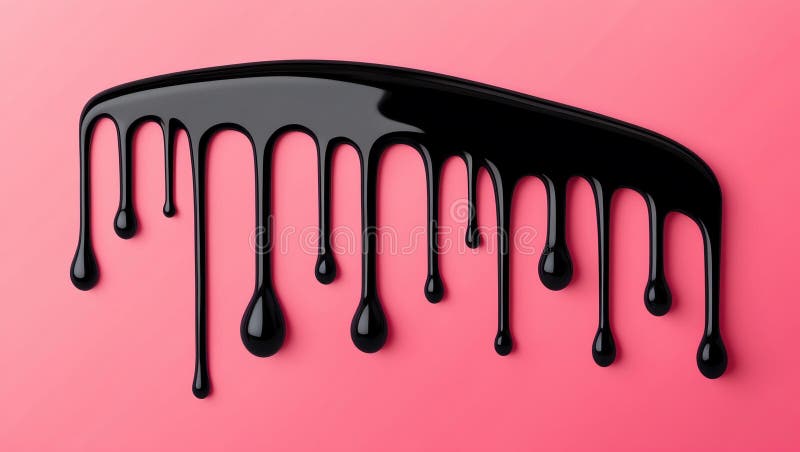 Flat Aesthetic Linear Dripping Black Paint on Pink Bac Ai Generated ...