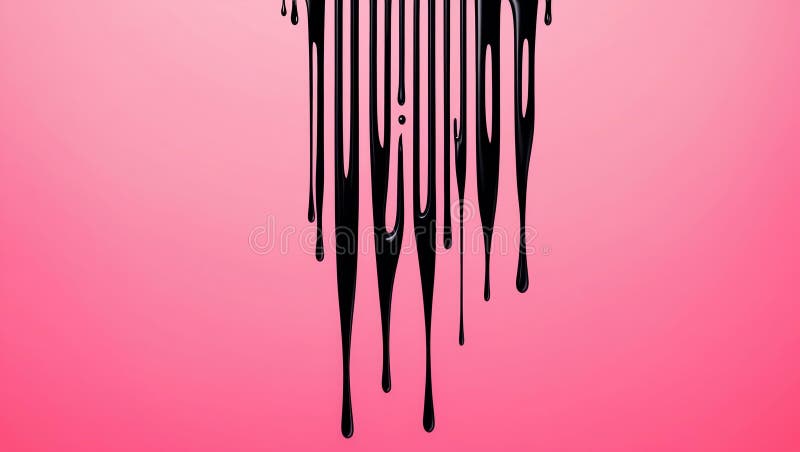 Flat Aesthetic Linear Dripping Black Paint on Pink Bac Ai Generated ...