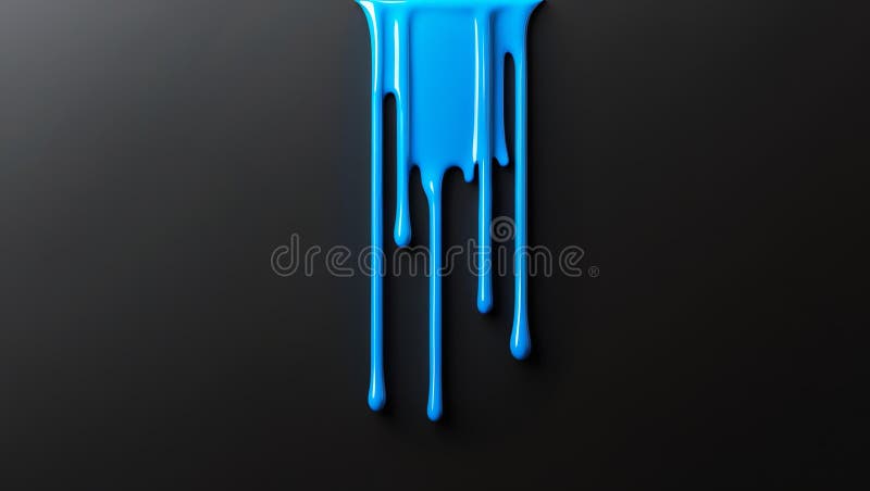 Flat Aesthetic Linear Dripping Blue Paint on Black Bac Ai Generated ...