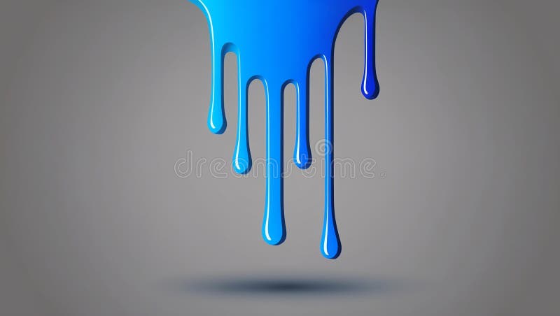 Flat Aesthetic Linear Dripping Blue Paint on Grey Back Ai Generated ...