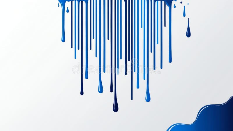Flat Aesthetic Linear Dripping Blue Paint on White Bac Ai Generated ...