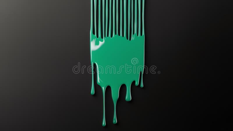 Flat Aesthetic Linear Dripping Green Paint on Black Ba Ai Generated ...