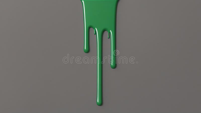 Flat Aesthetic Linear Dripping Green Paint on Grey Bac Ai Generated ...