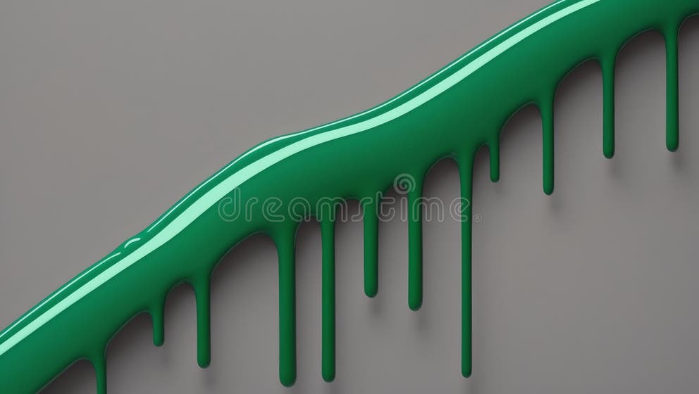 Flat Aesthetic Linear Dripping Green Paint on Grey Bac Ai Generated ...