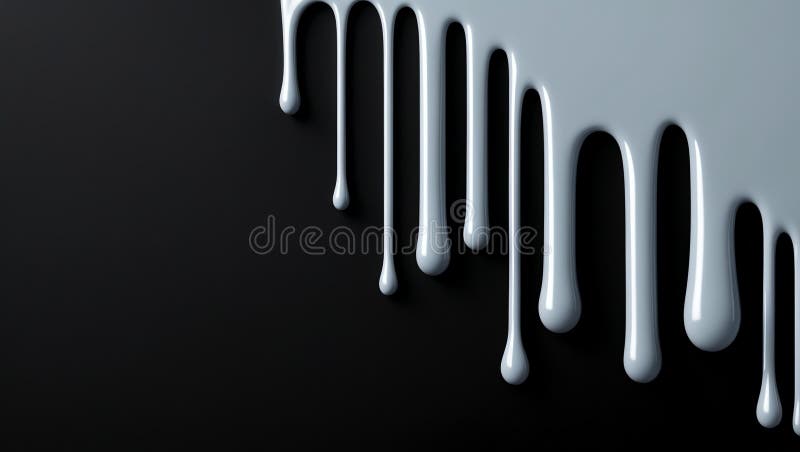 Flat Aesthetic Linear Dripping Grey Paint on Black Bac Ai Generated ...