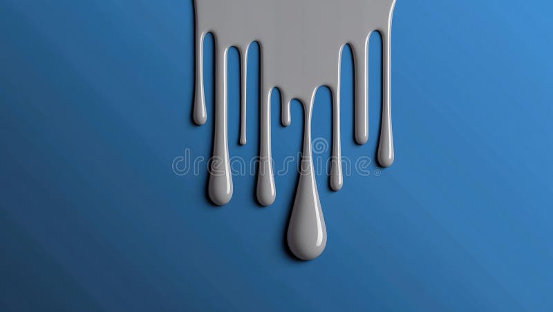 Flat Aesthetic Linear Dripping Grey Paint on Blue Back Ai Generated ...