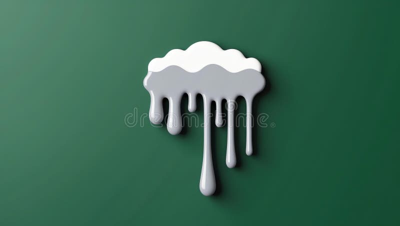 Flat Aesthetic Linear Dripping Grey Paint on Green Bac Ai Generated ...