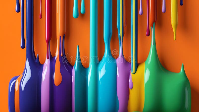 Flat Aesthetic Linear Dripping Multicolor Paint on Ora Ai Generated ...